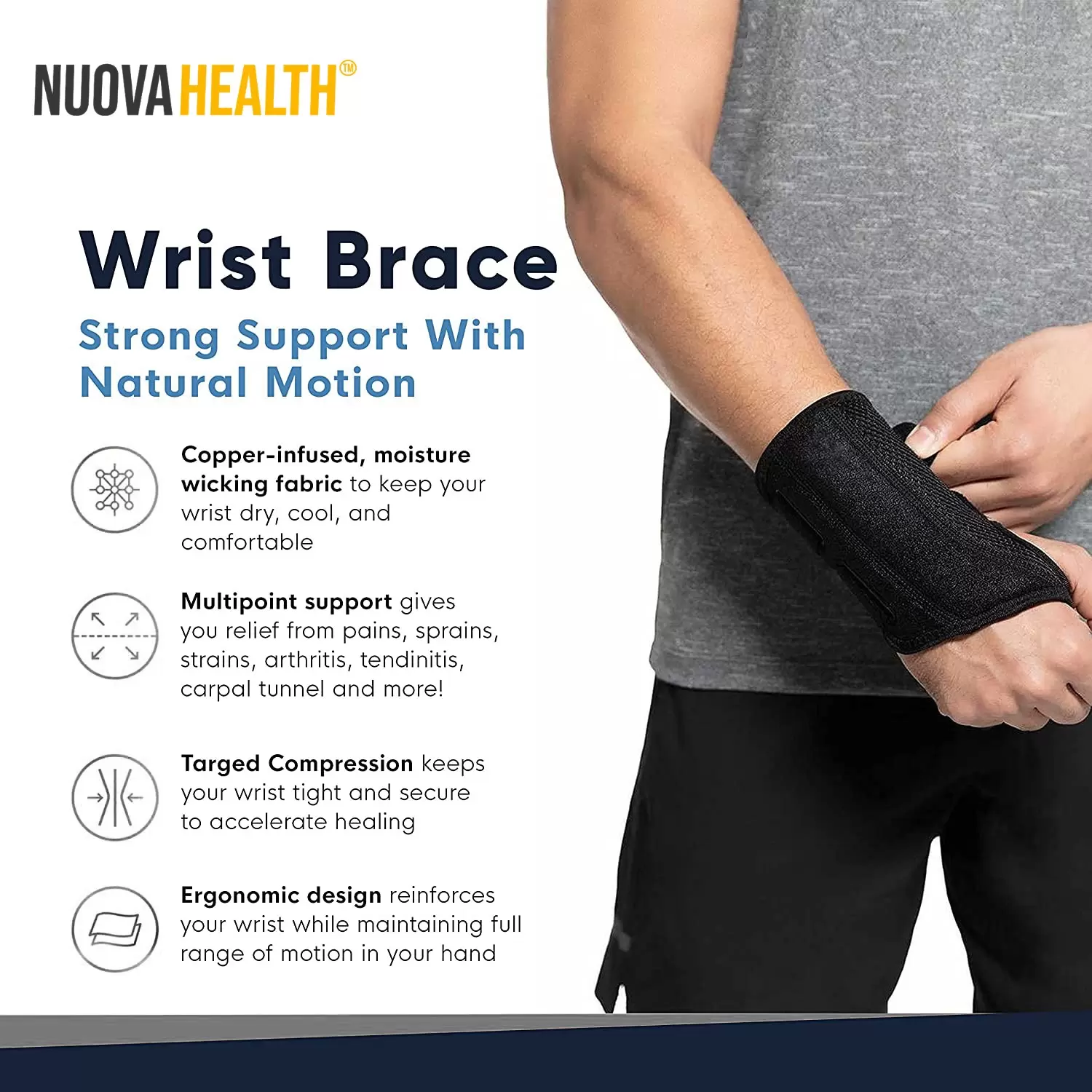 Tendonitis Wrist Brace Support - NuovaHealth
